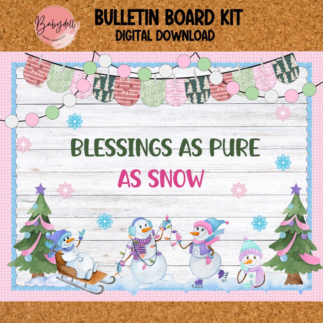 Christmas Bulletin Board Kit | God Blessings Church Decor | Christian ...