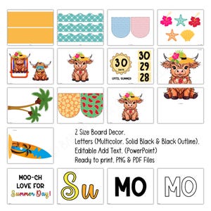 Highland Cow Summer Bulletin Board Kit: Classroom Decor (digital ...