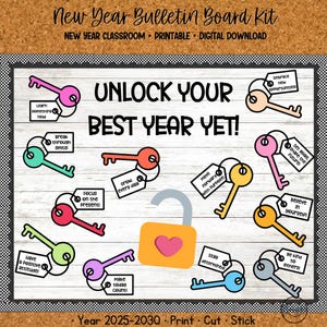 Motivational Bulletin Board Kit: New Year Classroom Decor (digital ...