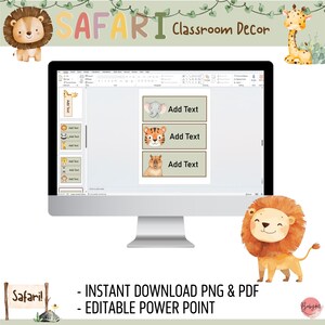 Modern Safari Classroom Decor Set: Boho Animal Printables (digital ...