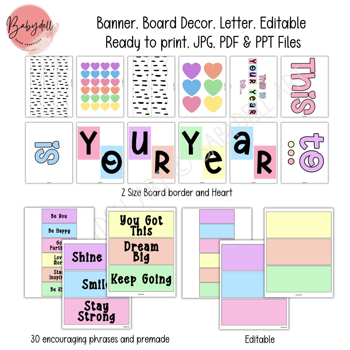 New Year Bulletin Board Kit for Classroom Goal Setting and Student ...