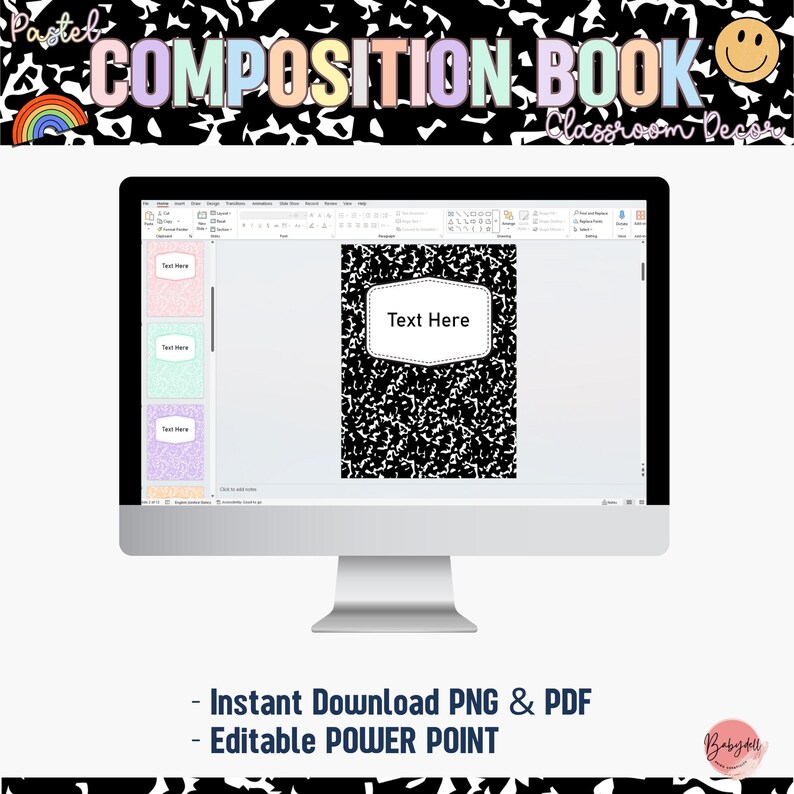 Pastel Composition Book Desk Name Plates: Editable Classroom Decor (PDF ...