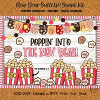 New Year Bulletin Board Idea | Printable Bulletin Board Kit | Toast to ...