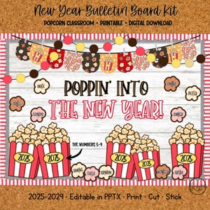 Popcorn New Year Bulletin Board Kit for 2025-2029 Classroom Decor - Etsy