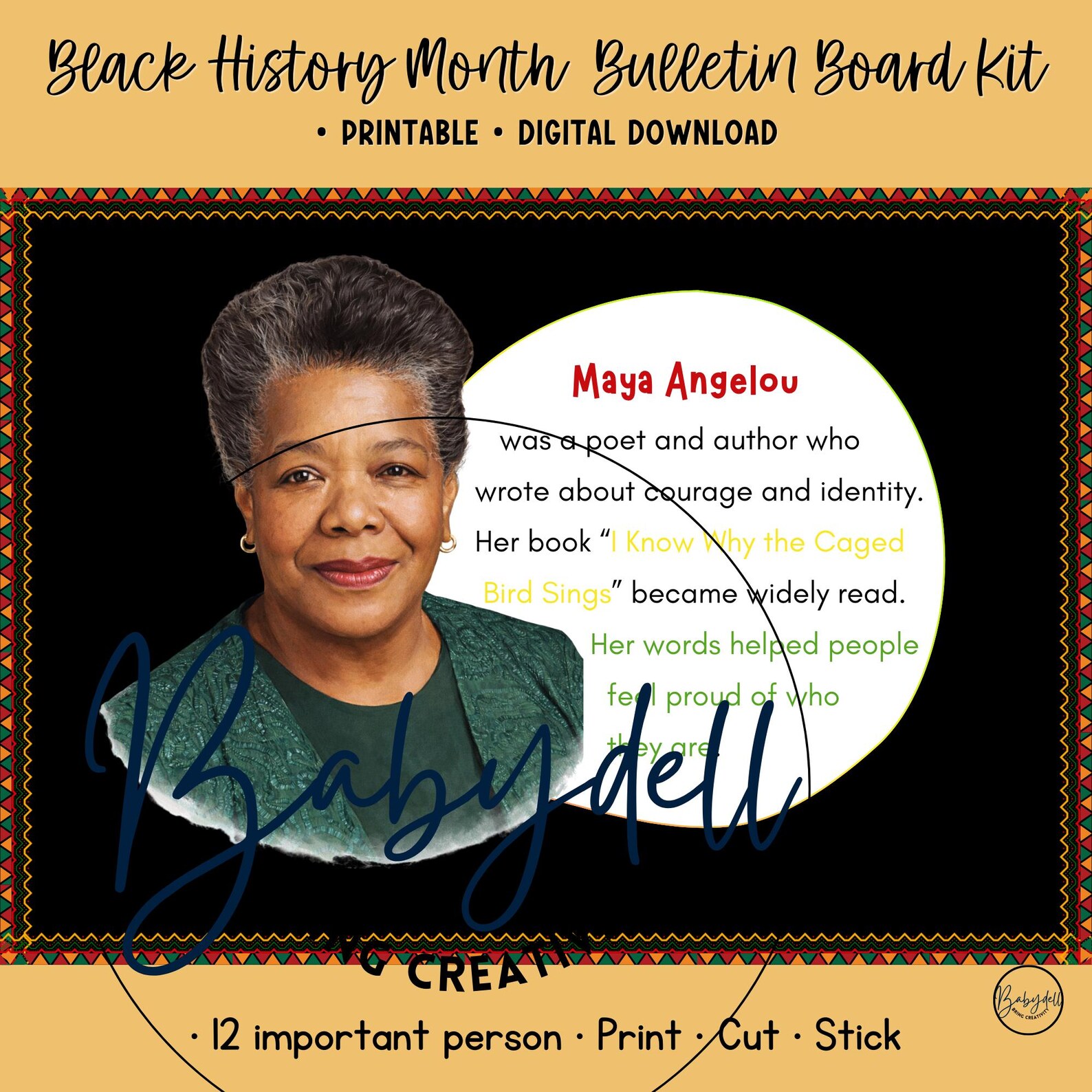 Black History Month Bulletin Board Kit 12 Important Figures Classroom ...