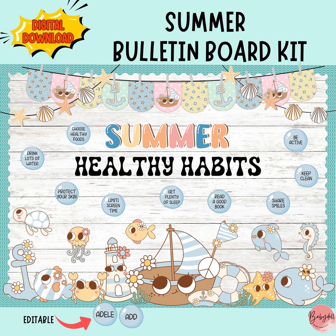 Ocean Healthy Habits Bulletin Board Kit | Summer Classroom & Nurse ...