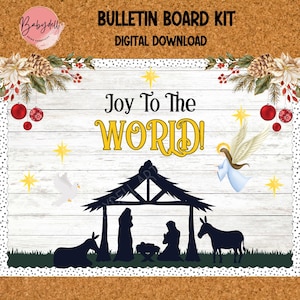 Nativity Scene Bulletin Board Kit: Religious Christmas Classroom Decor ...