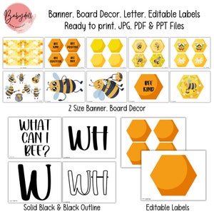 Bee Bulletin Board Kit With Editable Honeycomb Spring Classroom Decor ...