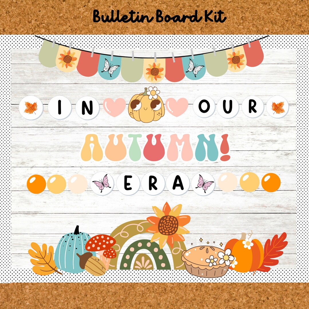 In Our Autumn Era Bulletin Board, Groovy Fall Classroom Decor ...