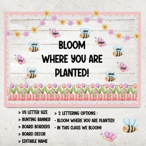 Spring Bulletin Board (editable) Door Decor Classroom Display, Back to ...