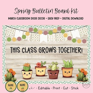 Cactus Theme , Plant Theme Bulletin Board Kit ,spring Kindness ...