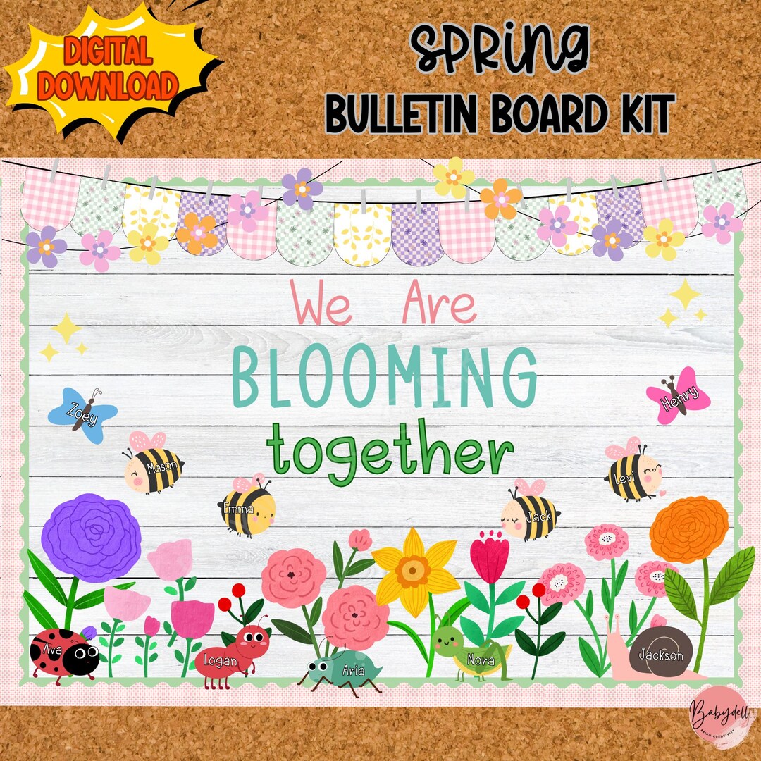 Spring Bulletin Board Kit for Classroom Decor With Blooming Together ...