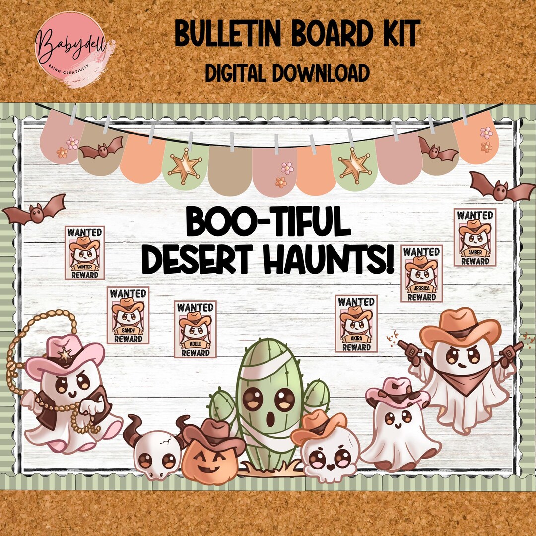 Desert Ghosts Halloween Bulletin Board Kit Fall or Halloween Themed ...