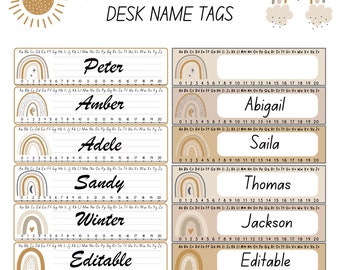 BOHO Rectangle Name Tags - Etsy