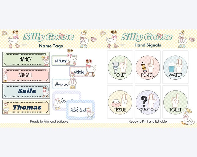Groovy Pastel Classroom Decor Bundle: Silly Goose Theme (digital ...