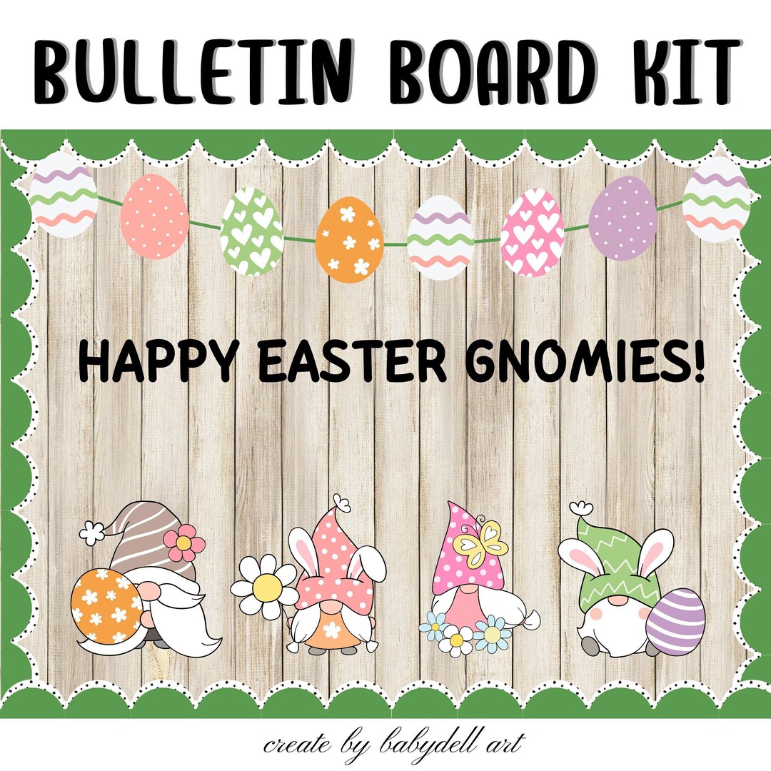 Easter Gnomes Bulletin Board March-april Bulletin Board Kit - Etsy