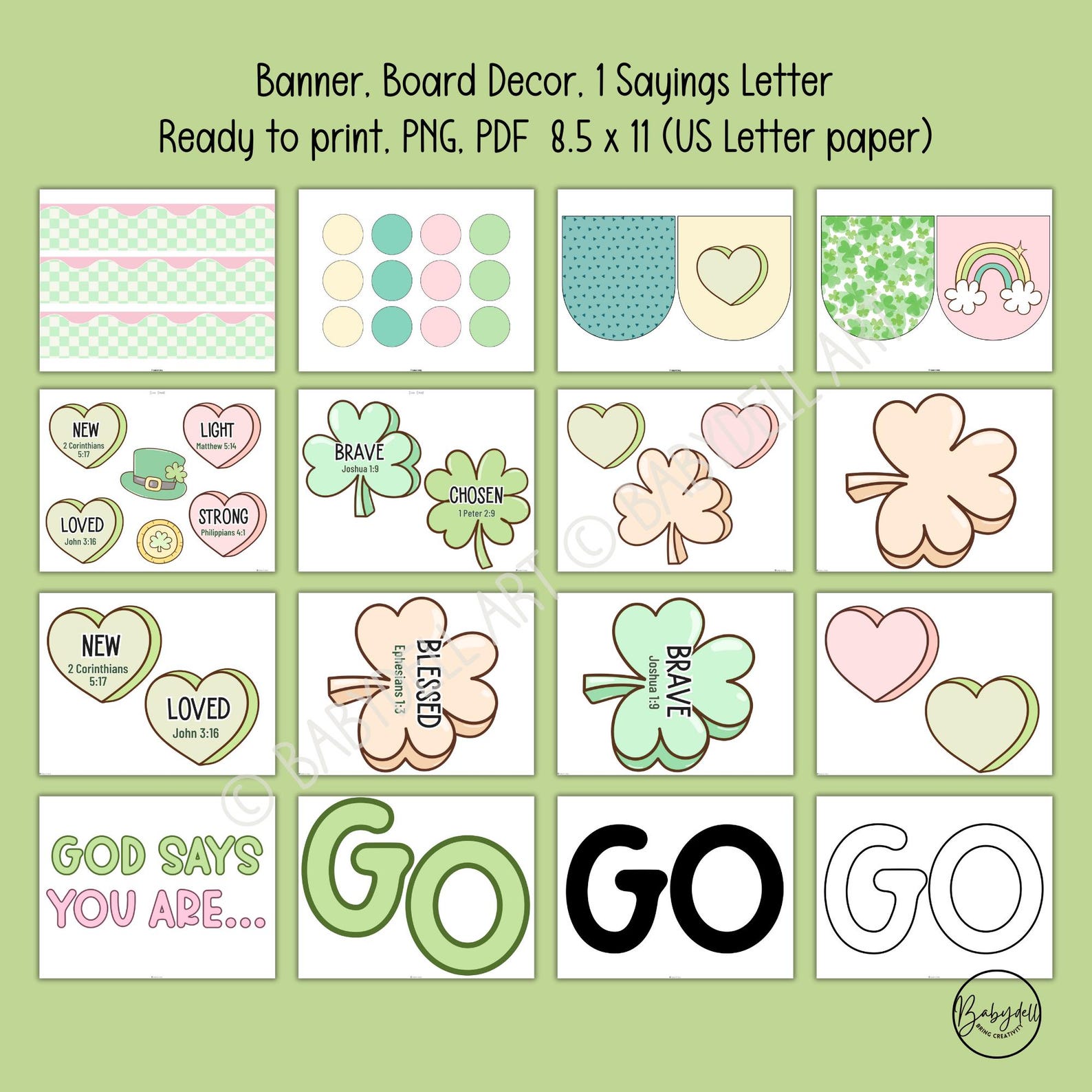 Christian Bulletin Board St Patricks Day Kit God Says You Are Bible ...