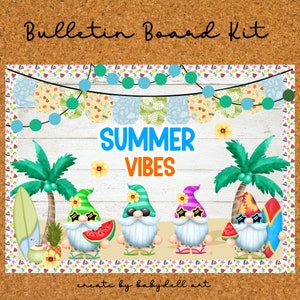 Summer VIBES Bulletin Board Classroom Display Door Decor Kit Summer ...
