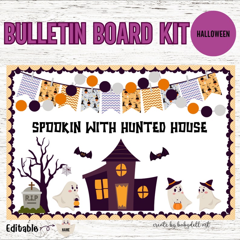 Hello Halloween haunted House Halloween Bulletin Board - Etsy
