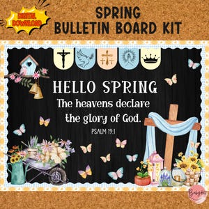 Easter Bulletin Board Kit | Spring Christian Classroom Decor | Sunday ...