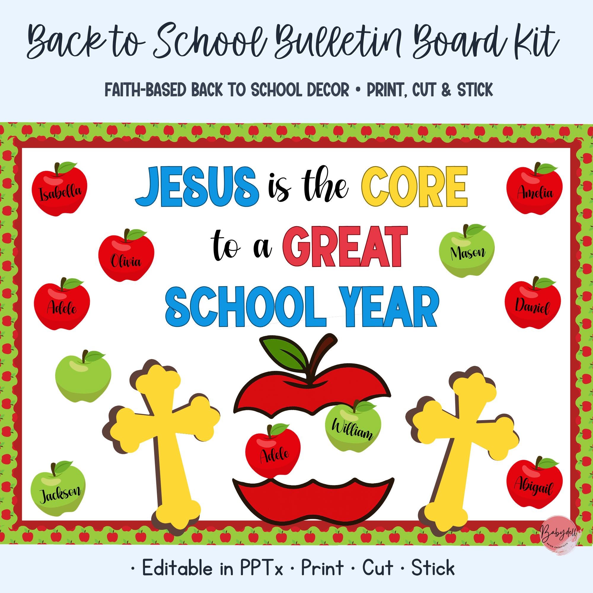 Christian Board Kit Jesus is the Core Sunday School Decor and Apple ...