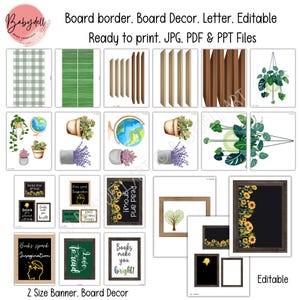 Modern Greenery Reading Motivational Quotes Bulletin Board Kit Growth ...