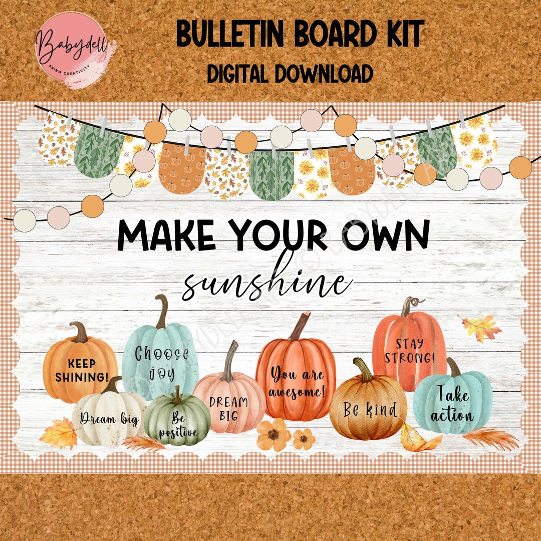 Fall Pumpkin Bulletin Board Kit for Positive Classroom Affirmations ...