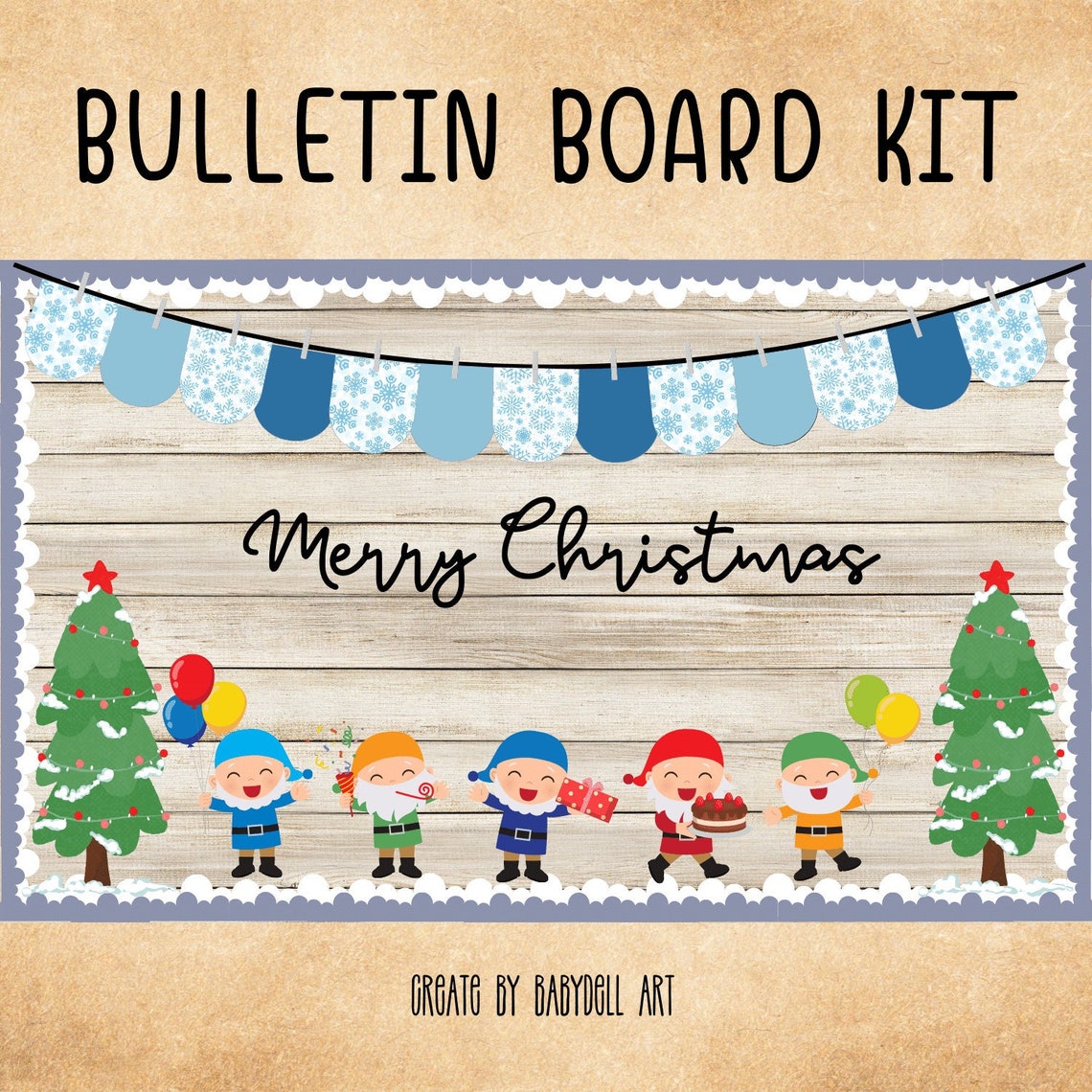 Merry Christmas Bulletin Board or Classroom Door Decor Easy - Etsy