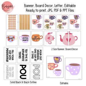 Positivitea Kindness Bulletin Board Kit Teacup Themed Back to School ...