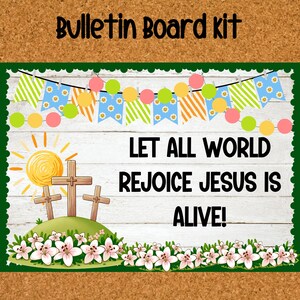 He is Risen Easter Bulletin Board Kit | Resurrection Classroom Door ...