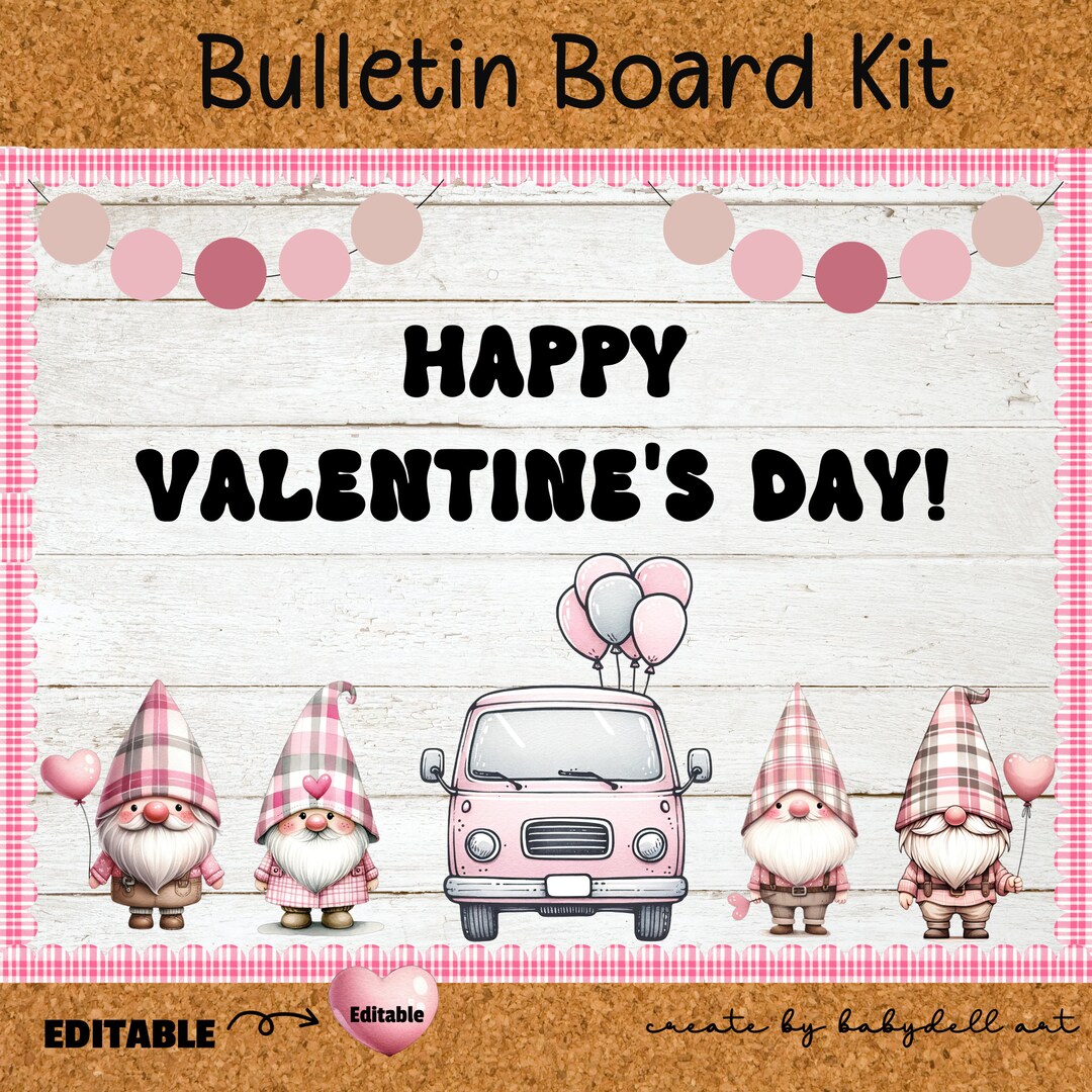 Gnome Valentine Bulletin Board or Classroom Door Decor, Easy Love ...