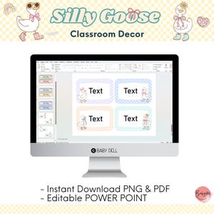 Retro Goose Name Tags: Pastel Classroom Decor (printable PDF & PPT ...