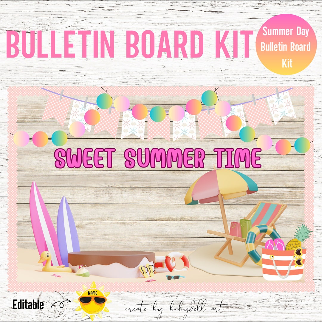 Summer Beach Bulletin Board Summer Door Decor Bulletin Board - Etsy