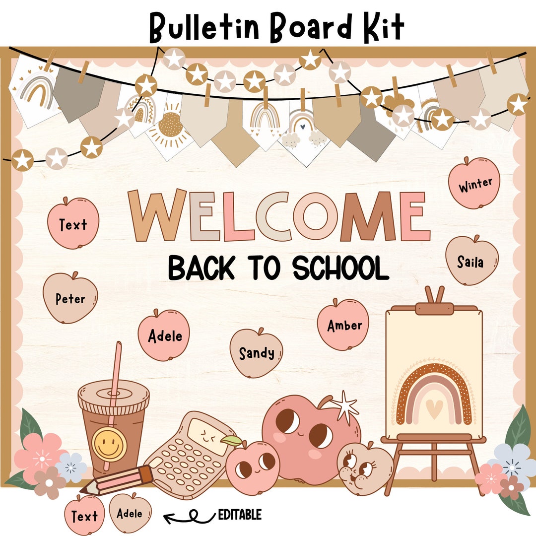 Back to School Bulletin Board Kit Boho Rainbow Classroom Decor ...