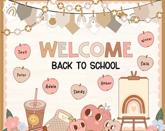 Floral Boho Bulletin Board Kit Back to School Bulletin Board Boho ...