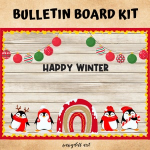 Christmas & Winter Bulletin Board Door Decor Happy Holiday or - Etsy Canada