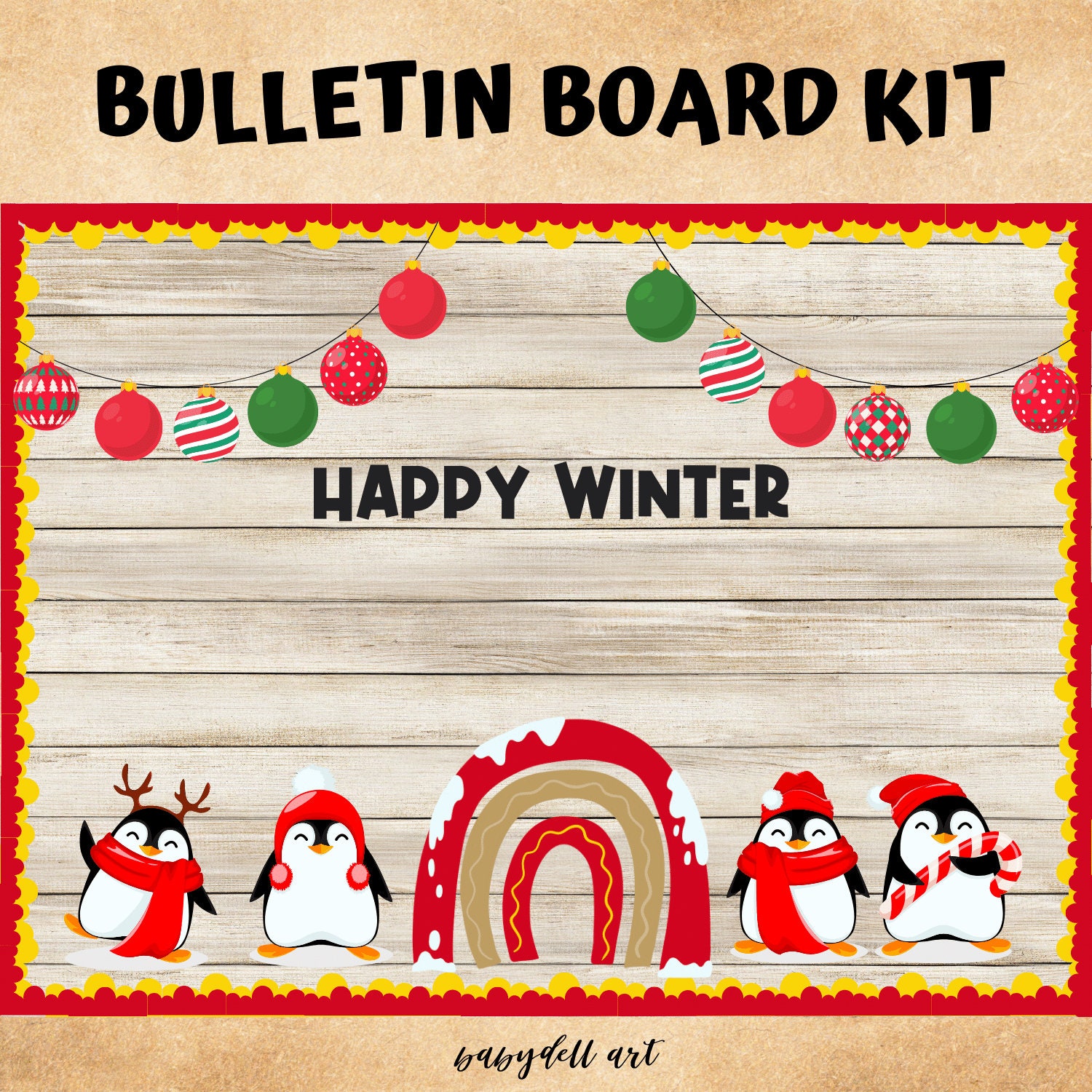 Christmas & Winter Bulletin Board Door Decor Happy Holiday or - Etsy Canada