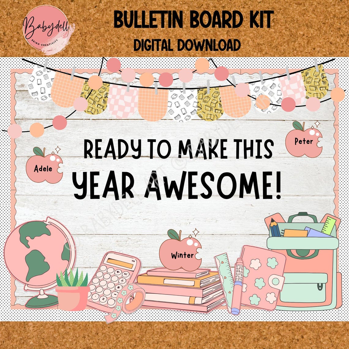 Back to School Bulletin Board Kit: Pink Classroom Decor - Etsy
