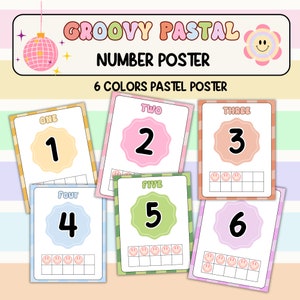 Editable Groovy Pastel Number Posters Classroom Decor Number Posters ...