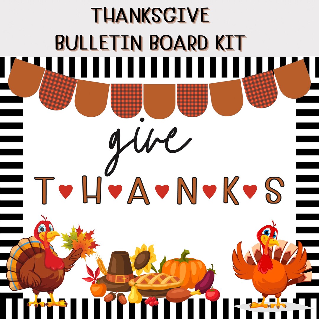 Thanksgiving Bulletin Board Kit: Thankful Turkey Classroom Decor - Etsy