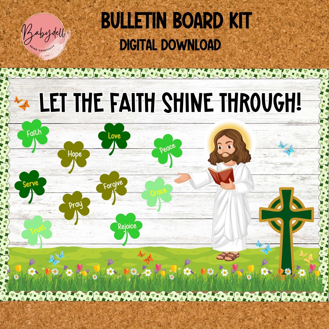 St. Patrick's Day Bulletin Board Kit: Faith & Teachings Decor (digital ...