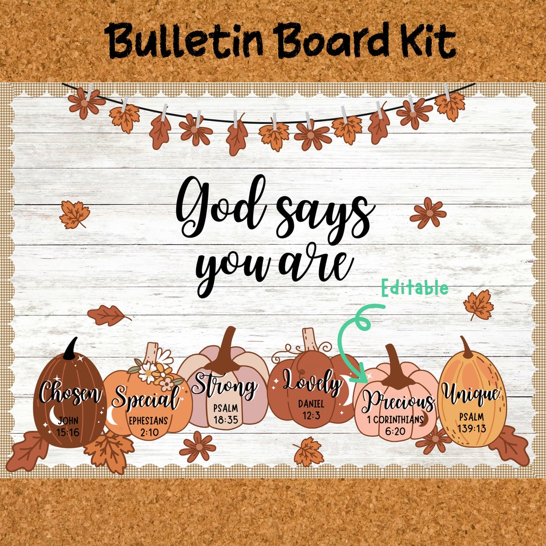 Editable Christian Fall Bulletin Board for a Positive Classroom - Etsy