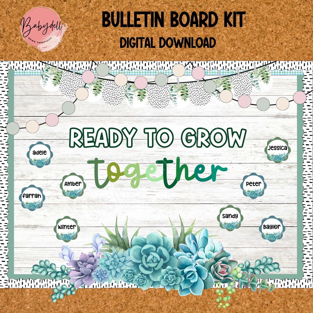 Succulent Classroom Decor Set: 'watch Us Grow' Printable (PDF & PNG ...