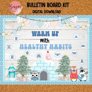 Winter Healthy Habits Bulletin Board Kit: Christmas Classroom Decor ...