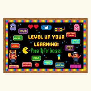 Gamer Theme Classroom Bulletin Board Kit: Motivational Test Prep Decor ...