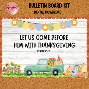Thanksgiving Bulletin Board Kit - Fall Christian Classroom Decor ...