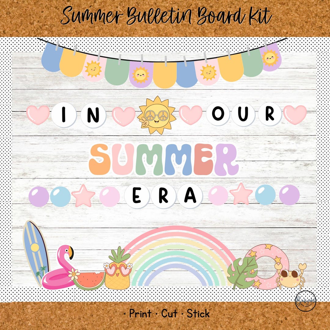 Groovy Summer Era Bulletin Board Kit: Pastel End of Year Classroom ...