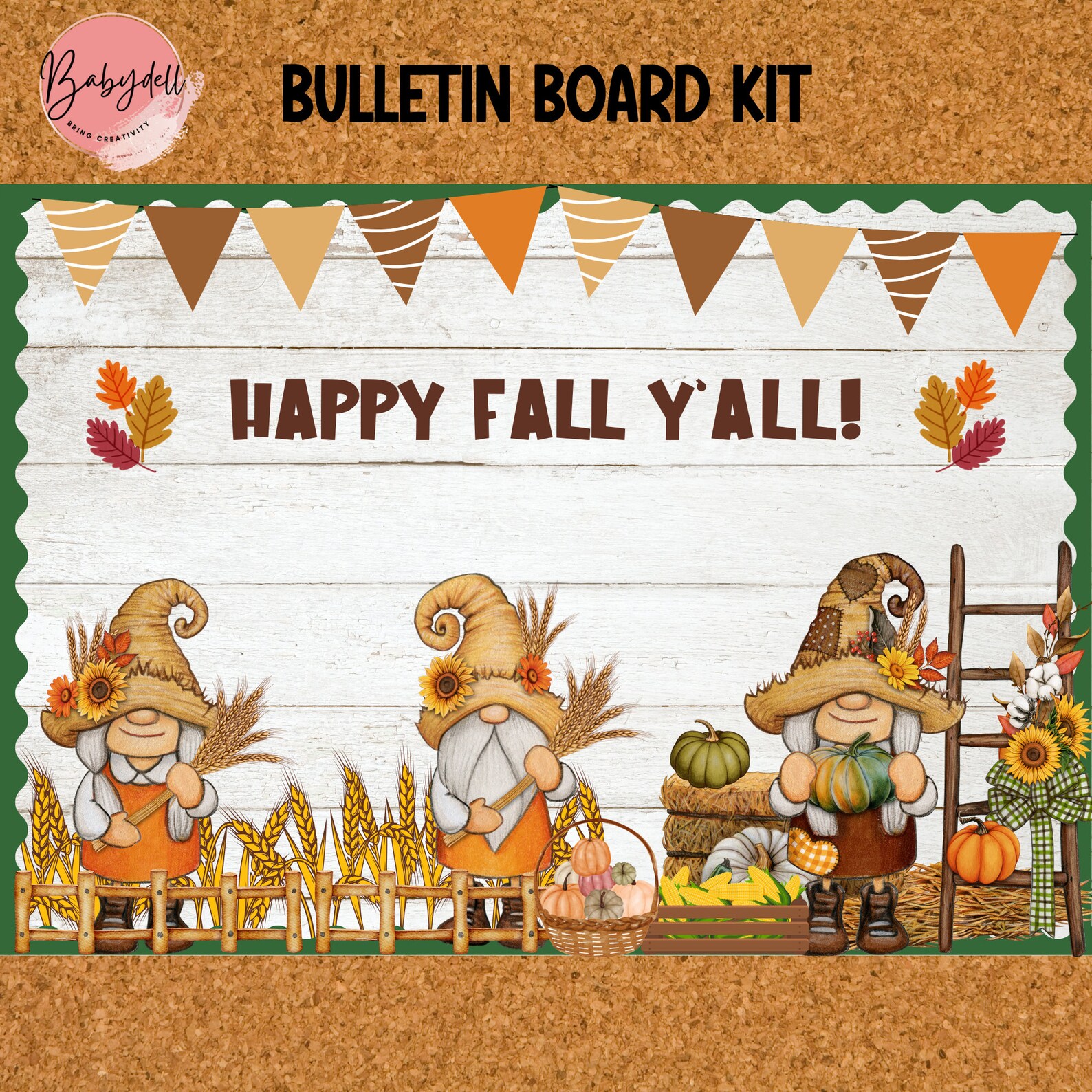 Rustic Farmhouse Fall Bulletin Board Kit: Classroom Decor (printable ...