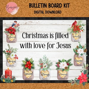 Christmas Bulletin Board Kit: God Says You Are, Winter Christian Decor ...