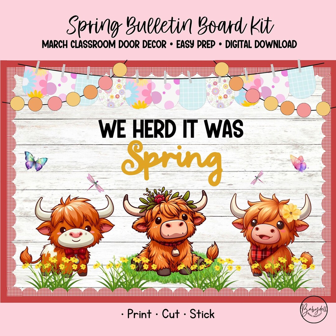 Cow Bulletin Board Kit for Spring Classroom Door Decor and Farm Theme ...
